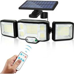 Solar-Wandleuchte für den Außenbereich, LED-Lampe, 3 Köpfe, 192 LEDs, Bewegungsmelder, Sicherheitsbeleuchtung, IP65, wasserdicht, FD77310229