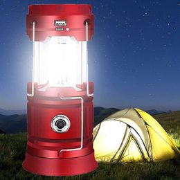Tragbare LED-Campinglaterne – über usb wiederaufladbare, ultrahelle Solarlaterne, batteriebetriebene Taschenlampe, für Camping, Wandern, Hütte bei