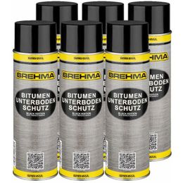 Brehma - 6x Bitumen Unterbodenschutz Black Edition 500ml Steinschlagschutz Spray schwarz