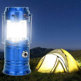 Tragbare LED-Campinglaterne – über usb wiederaufladbare, ultrahelle Solarlaterne, batteriebetriebene Taschenlampe, für Camping, Wandern, Hütte bei