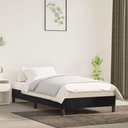 MAISONCHIC Bettgestell Einzelbett Bett für Schlafzimmer Schwarz 100x200 cm Samt DE15496
