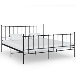 MAISONCHIC Bettgestell Doppelbett Bett für Schlafzimmer Schwarz Metall 180x200 cm DE77843