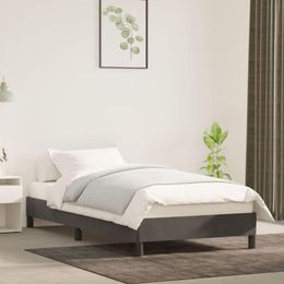 MAISONCHIC Bettgestell Einzelbett Bett für Schlafzimmer Dunkelgrau 100x200 cm Samt DE51962