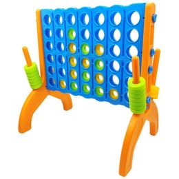 Xl Vier-Gewinnt Spiel 4 Gewinnt Spielset groß inkl. 42 Jumbo Ringen Spielzeug für drinnen & draußen 73 x 49 x 72,5 cm - Blau, orange - Alldoro
