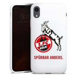 DeinDesign iPhone Xr Handy Silikon H&uuml;lle Case wei&szlig; Handyh&uuml;lle Official Licensed Product Transparent 1. Fc K&ouml;ln Silikon Case