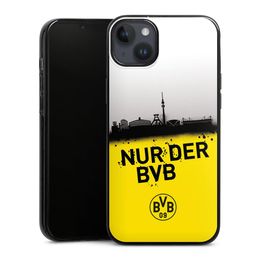 DeinDesign iPhone 14 Plus Handy Silikon H&uuml;lle Case schwarz Handyh&uuml;lle Borussia Dortmund Statement Bvb