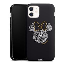 DeinDesign iPhone 12 Handy Silikon H&uuml;lle Case schwarz Handyh&uuml;lle Minnie Mouse Muster Disney