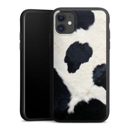 DeinDesign iPhone 11 Handy Premium Silikon H&uuml;lle Handyh&uuml;lle schwarz Case Animal Look Animal Print Cow Skin Silikon Premium Case