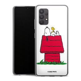 DeinDesign Galaxy A32 4G Handy Silikon H&uuml;lle Case transparent Handyh&uuml;lle Snoopy Peanuts Official Licensed Product Silikon Case