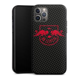 DeinDesign iPhone 12 Pro Handy Silikon H&uuml;lle Case schwarz Handyh&uuml;lle Carbon Official Licensed Product Rb Leipzig