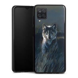DeinDesign Galaxy A12 Handy Silikon H&uuml;lle Case schwarz Handyh&uuml;lle Nature Painting Wolf