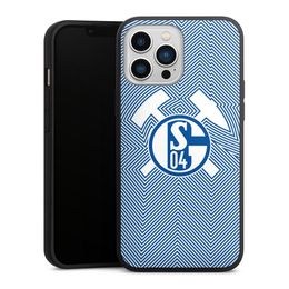 DeinDesign iPhone 13 Pro Max Handy Premium Silikon H&uuml;lle Handyh&uuml;lle schwarz Case Bundesliga Stripes Fc Schalke 04 Silikon Premium Case