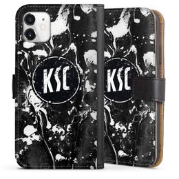 DeinDesign iPhone 11 Handy Klapph&uuml;lle Handyh&uuml;lle aus Kunst Leder schwarz Flip Case Karlsruher Sc Ksc Official Licensed Product Sideflip mit Lasche