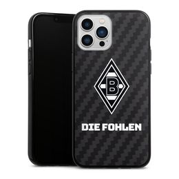 DeinDesign iPhone 13 Pro Max Handy Silikon H&uuml;lle Case schwarz Handyh&uuml;lle Borussia M&ouml;nchengladbach Carbon Gladbach