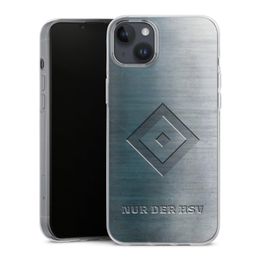 DeinDesign iPhone 14 Plus Handy Silikon H&uuml;lle Case transparent Handyh&uuml;lle Metallic Look Hsv Hamburger Sv Silikon Case