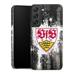 DeinDesign Galaxy S22 Handy Premium Case Smartphone Handyh&uuml;lle Schutzh&uuml;lle gl&auml;nzend Official Licensed Product Vfb Stuttgart Bundesliga Premium Case