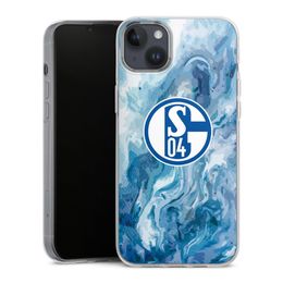 DeinDesign iPhone 14 Plus Handy Silikon H&uuml;lle Case transparent Handyh&uuml;lle Logo Fc Schalke 04 Merchandise Silikon Case