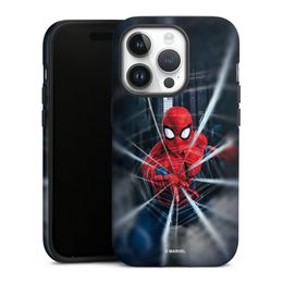 DeinDesign iPhone 14 Pro Handy Panzer Handyh&uuml;lle robuste Outdoor H&uuml;lle Schutzh&uuml;lle matt Kinofilm Marvel Spiderman Tough Case