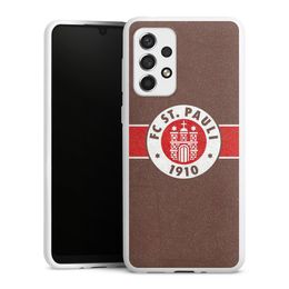 DeinDesign Galaxy A33 5G Handy Silikon H&uuml;lle Case wei&szlig; Handyh&uuml;lle Fc St. Pauli Official Licensed Product Logo Silikon Case