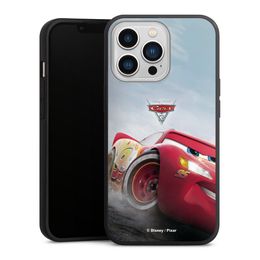 DeinDesign iPhone 13 Pro Handy Premium Silikon H&uuml;lle Handyh&uuml;lle schwarz Case Lightning Mcqueen 95 Official Licensed Product Cars Silikon Premium Case