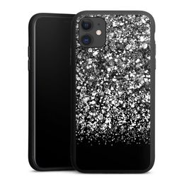 DeinDesign iPhone 11 Handy Premium Silikon H&uuml;lle Handyh&uuml;lle schwarz Case Muster Glitzer Snowflake Silikon Premium Case