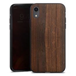 DeinDesign iPhone Xr Handy Silikon H&uuml;lle Case schwarz Handyh&uuml;lle Wood Nut Tree Wooden Look