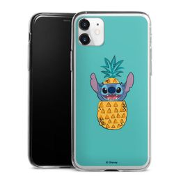 DeinDesign iPhone 11 Handy Slim Case Silikon Handyh&uuml;lle transparent H&uuml;lle extra d&uuml;nn Pineapple Lilo & Stitch Disney Silikon Slim Case