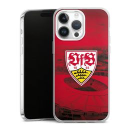 DeinDesign iPhone 14 Pro Max Handy Silikon H&uuml;lle Case transparent Handyh&uuml;lle Vfb Stuttgart Official Licensed Product Stadium Silikon Case