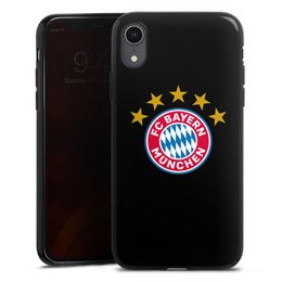 DeinDesign iPhone Xr Handy Silikon H&uuml;lle Case schwarz Handyh&uuml;lle Star Fcb Fc Bayern M&uuml;nchen