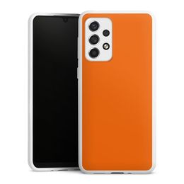 DeinDesign Galaxy A33 5G Handy Silikon H&uuml;lle Case wei&szlig; Handyh&uuml;lle Colour Unicoloured Orange Silikon Case