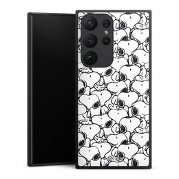 DeinDesign Galaxy S23 Ultra Handy Premium Silikon H&uuml;lle Handyh&uuml;lle schwarz Case Peanuts Snoopy Muster Silikon Premium Case