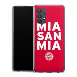 DeinDesign Galaxy A32 4G Handy Silikon H&uuml;lle Case transparent Handyh&uuml;lle Fcb Mia San Mia Fc Bayern M&uuml;nchen Silikon Case