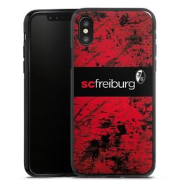 DeinDesign iPhone X Handy Silikon H&uuml;lle Case schwarz Handyh&uuml;lle Official Licensed Product Sc Freiburg Logo