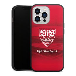 DeinDesign iPhone 13 Pro Handy Premium Silikon H&uuml;lle Handyh&uuml;lle schwarz Case Stadium Official Licensed Product Vfb Stuttgart Silikon Premium Case