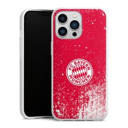 DeinDesign iPhone 13 Pro Handy Silikon H&uuml;lle Case wei&szlig; Handyh&uuml;lle Fcb Fc Bayern M&uuml;nchen Official Licensed Product Silikon Case