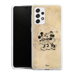 DeinDesign Galaxy A33 5G Handy Silikon H&uuml;lle Case wei&szlig; Handyh&uuml;lle Vintage Minnie Mouse Mickey Mouse Silikon Case