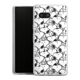 DeinDesign Google Pixel 7a Handy Silikon H&uuml;lle Case transparent Handyh&uuml;lle Peanuts Snoopy Muster Silikon Case