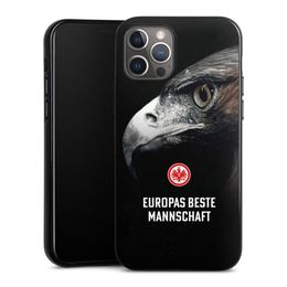 DeinDesign iPhone 12 Pro Handy Silikon H&uuml;lle Case schwarz Handyh&uuml;lle European Cup Eintracht Frankfurt Official Licensed Product