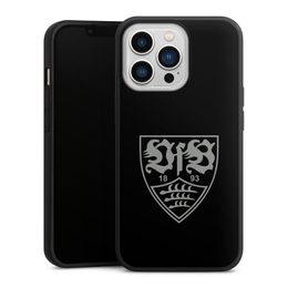DeinDesign iPhone 13 Pro Handy Premium Silikon H&uuml;lle Handyh&uuml;lle schwarz Case Official Licensed Product Vfb Stuttgart Logo Silikon Premium Case