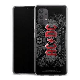 DeinDesign Galaxy A32 4G Handy Silikon H&uuml;lle Case transparent Handyh&uuml;lle Merchandise Black Ice Acdc Silikon Case