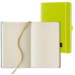 Lediberg Notizbuch Tucson ca. DIN A5 kariert, lemongreen Hardcover 240 Seiten