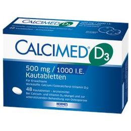 HERMES Arzneimittel Calcimed D3 500 mg/1000 I.e. Kautabletten 48 St