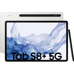 Samsung Galaxy Tab S8+ 5G Tablet (12,4", 256 GB, Android,One UI,Knox, 5G), silberfarben