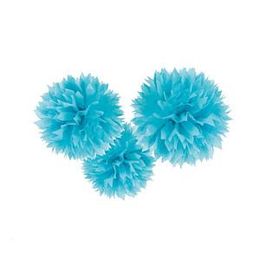 Amscan® Pompons blau Fluffy 3 St.