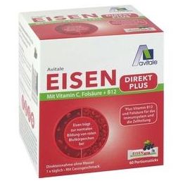 Avitale Eisen Direkt plus Vitamin C+Folsäure+B12 Pulver 60 St