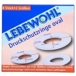 Lebewohl Druckschutzringe oval 8 St