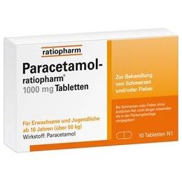 PARACETAMOL-ratiopharm 1.000 mg Tabletten 10 St