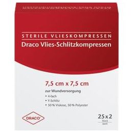 Dr. Ausbüttel Schlitzkompressen Vlies 7,5x7,5 cm steril 4fach 25X2 St