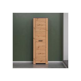 Home Affaire Hochschrank Ambres (1-St) matte Echtholzoptik, ca. 62 cm breit, ausziehbare Kleiderstange, braun