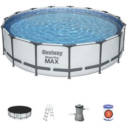 Bestway 56488 Steel Pro MAX Frame Pool Set Ø457x107cm Pumpe Leiter Abdeckplane